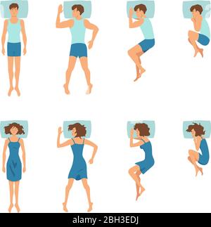 Girl sleeping poses. Various sleep pose with hand on pillow case. Sleep ...