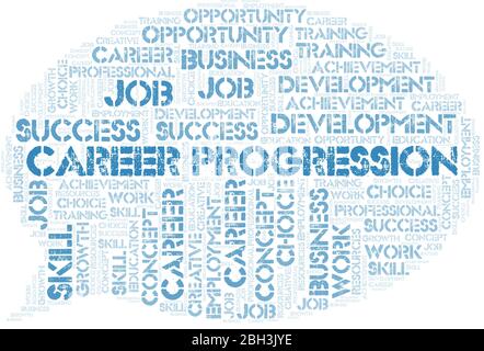 Career Progression typography word cloud. Wordcloud collage made with ...