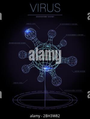 sci fi molecule shape interface screen futuristic HUD bar of the space ...