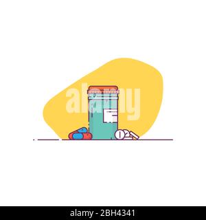 bottle of medicine drugs line style icon vector illustration design ...