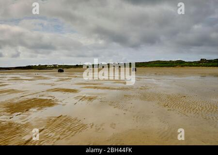 Coast at Claddaghduff with Omey Island, Connemara, County Galway ...