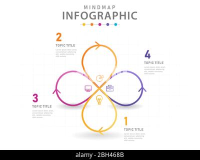 Loop symbol. Infinity vector infographic element. Colorful mobius loop ...