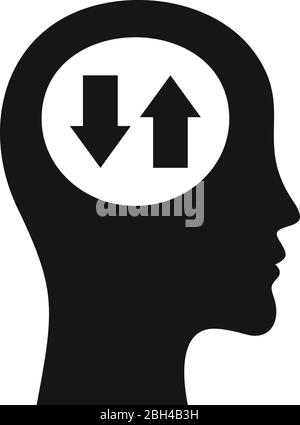 Manic bipolar disorder icon. Simple illustration of manic bipolar ...