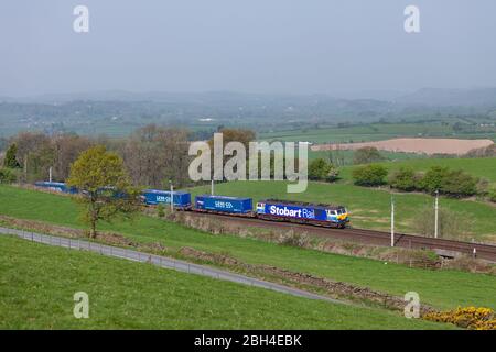 Stobart Rail livery class 92 electric locomotive hauling the Eddie ...