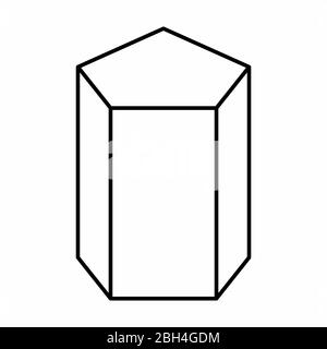 The illustration of an isolated pentagonal prism on white background ...