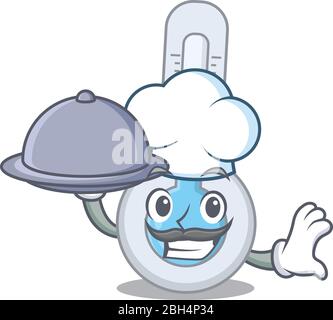 Kitchen or laboratory thermometer. Food temperature. Vector stock ...