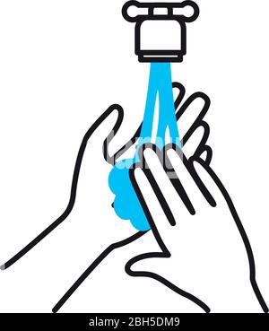 open faucet water color icon vector illustration Stock Vector Image ...