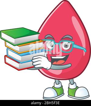 Red blood student cartoon character studying with pencil Stock Vector ...