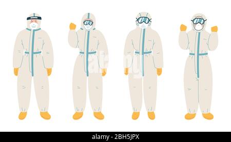 Man in protective white suit. Protection from biological contamination ...