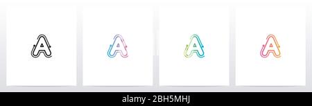 Dots With Lines On The Outside Of Letter Logo V Stock Vector Image ...