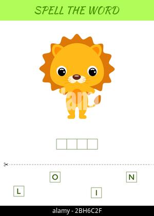 Spelling word scramble for word lion illustration Stock Vector Image ...