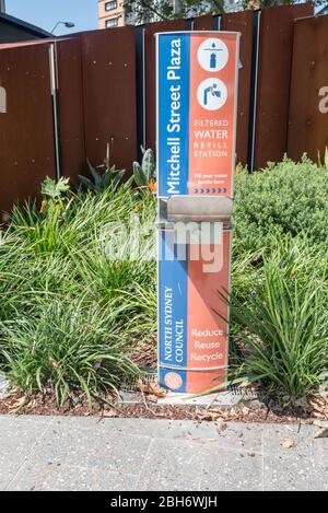 A bubbler or drinking fountain near the world's first Breathing Wall ...