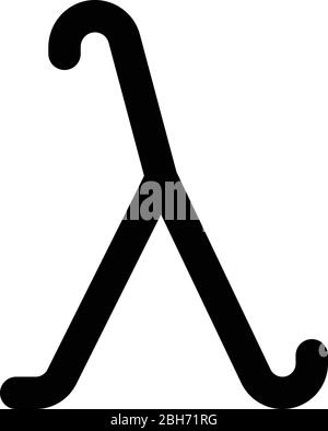 Lambda greek symbol small letter lowercase font icon outline black ...