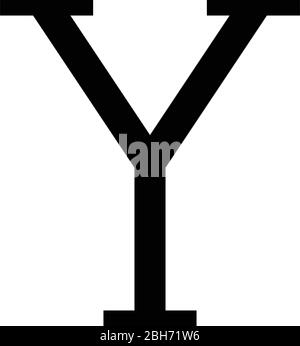 Upsilon greek letter icon, Upsilon symbol vector illustration Stock ...