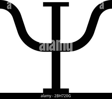 Psi greek letter - uppercase, isolated vector illustration Stock Vector ...