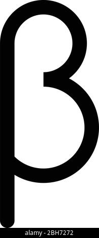 Beta Greek letter icon, Beta symbol in ancient Greek frame, vector ...