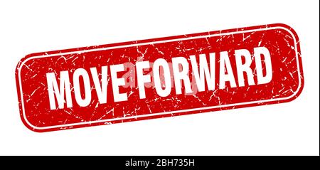 move forward stamp. move forward square grungy blue sign Stock Vector ...