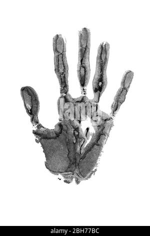 One grey handprint Stock Photo - Alamy