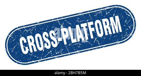 square grunge blue cross-platform stamp Stock Vector Image & Art - Alamy
