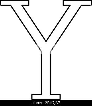 Upsilon greek symbol capital letter uppercase font icon in circle round ...