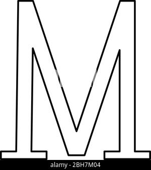 Mu greek symbol capital letter uppercase font icon black color vector ...