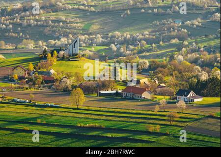 Glorious sunrise over grassy spring rural landscape Stock Photo - Alamy