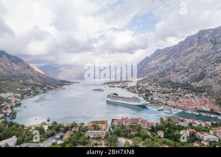 aerial view on Kator bay. Montenegro Stock Photo - Alamy