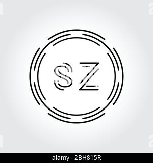 Initial Letter SZ Logo Design Vector Template. SZ Letter Logo Design Stock Vector Image & Art ...