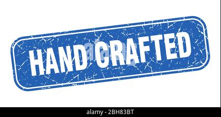 hand crafted stamp. hand crafted square grungy red sign Stock Vector ...