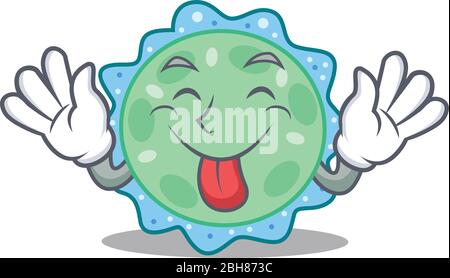 An amusing face pseudomonas cartoon design with tongue out Stock Vector ...