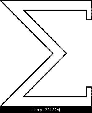 Sigma greek symbol capital letter uppercase font icon outline set white ...