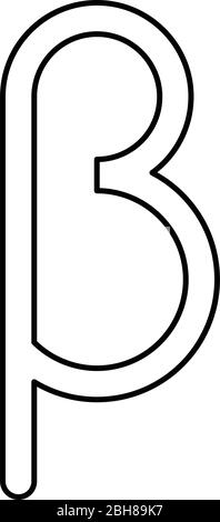 Lowercase Beta greek letter icon illustration on gray background with ...