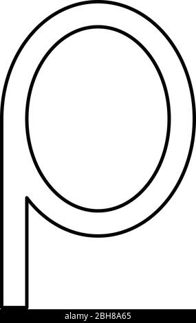 Rho greek symbol small letter lowercase font icon black color vector ...