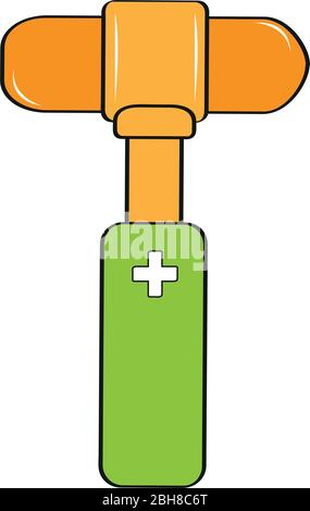 Flat design vector of a reflex hammer with shadow, commonly used in ...