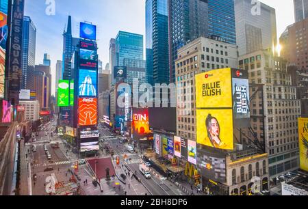 New York City Manhattan Times Square skyline aerial view panorama at ...