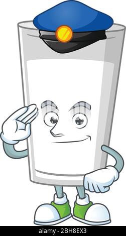A dedicated Police officer of milk with glass tree christmas mascot ...