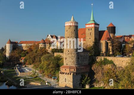 Old water art and Michaeliskirche Bautzen. Old water art u ...