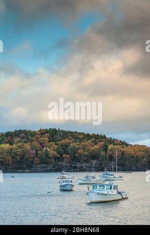View of Bar Harbor and Frenchman Bay from atop Cadillac Mountain ...