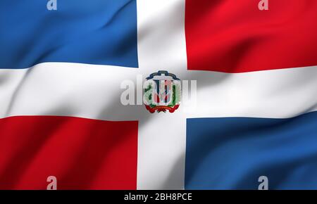 Flag of Dominican Republic. Close Up Stock Photo - Alamy