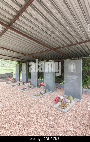 Armenia, Areni, town cemetery, gravestones of soldiers who died in the ...