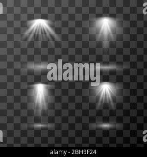 Set of light sources on white background illustration Stock Vector ...