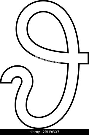 Theta greek symbol Teta Zeta icon outline set black grey color vector ...