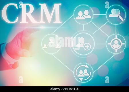 Conceptual hand writing showing Crm Customer Relationship Management ...