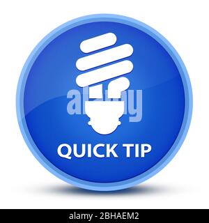 Quick tips (Bulb icon) icon isolated on special blue round button ...