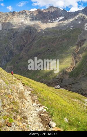 wanderer, bergwanderer, weg,berge, berg, gebirge, alpen, hochgebirge ...