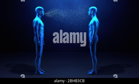 Droplet transmission of pathogens, illustration Stock Photo - Alamy