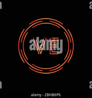 VE Letter Linked Logo for business and company identity. Initial Letter ...