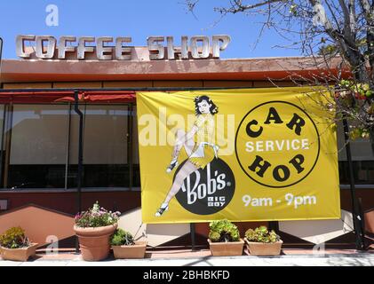 A Bob's Big Boy Drive in Restaurant Iconic statue knockout on a white ...