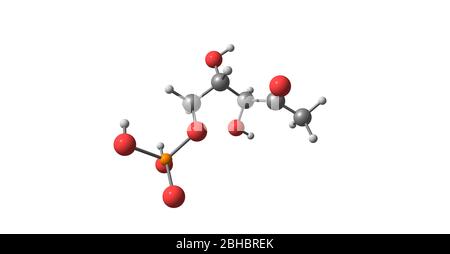 Dihydrogen phosphate or DOXP compound on white background. 3d ...