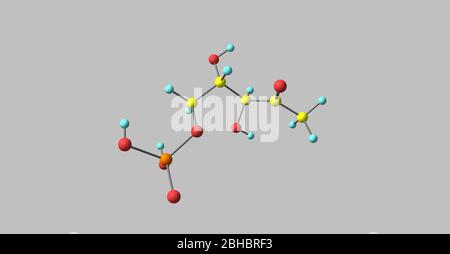Dihydrogen phosphate or DOXP compound on white background. 3d ...